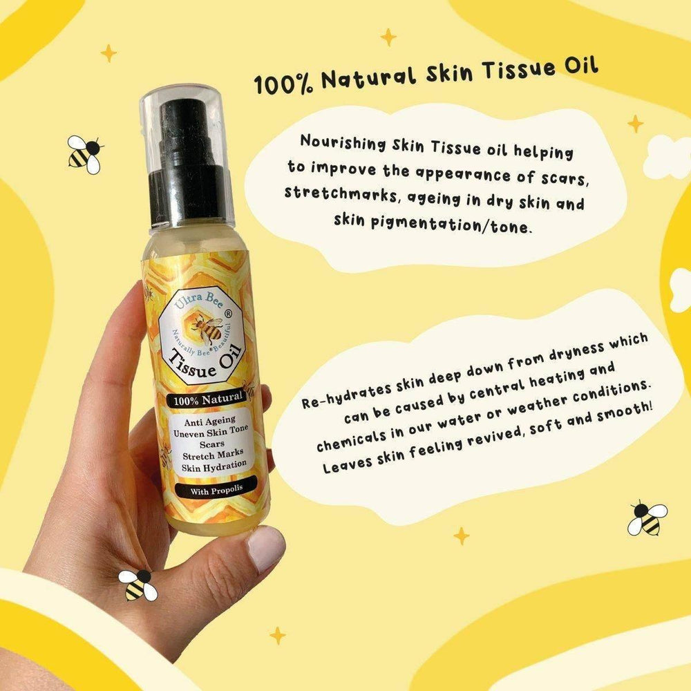 100% Natural Tissue Oil Rosehip, Rose Geranium, Neroli 100ml - Ultrabee